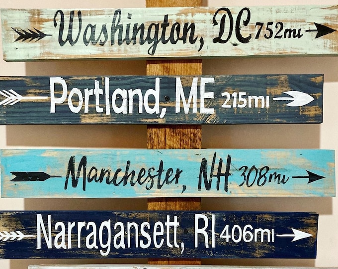 Group of 5 Random Directional Signs. Custom Made Creative Destination ...