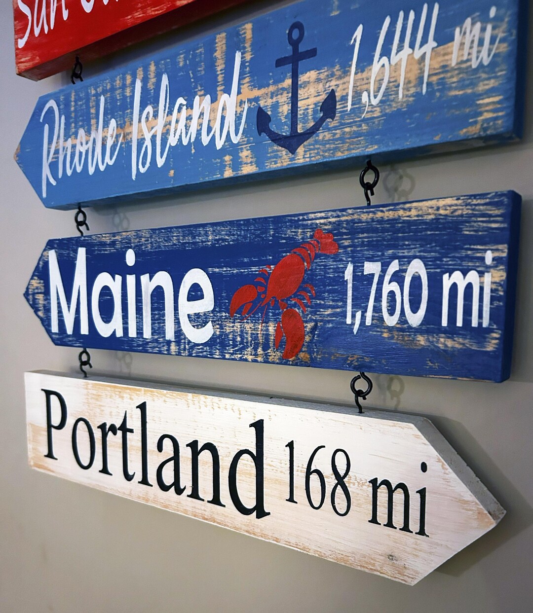 Personalized Hanging Rustic Wood Signs, Directional Arrow Signs ...