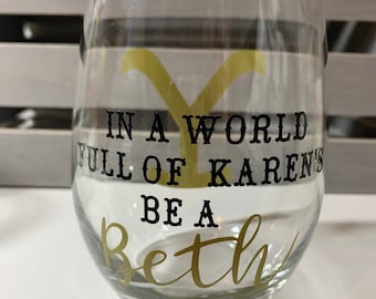 Beth Dutton Wine Glass | Etsy