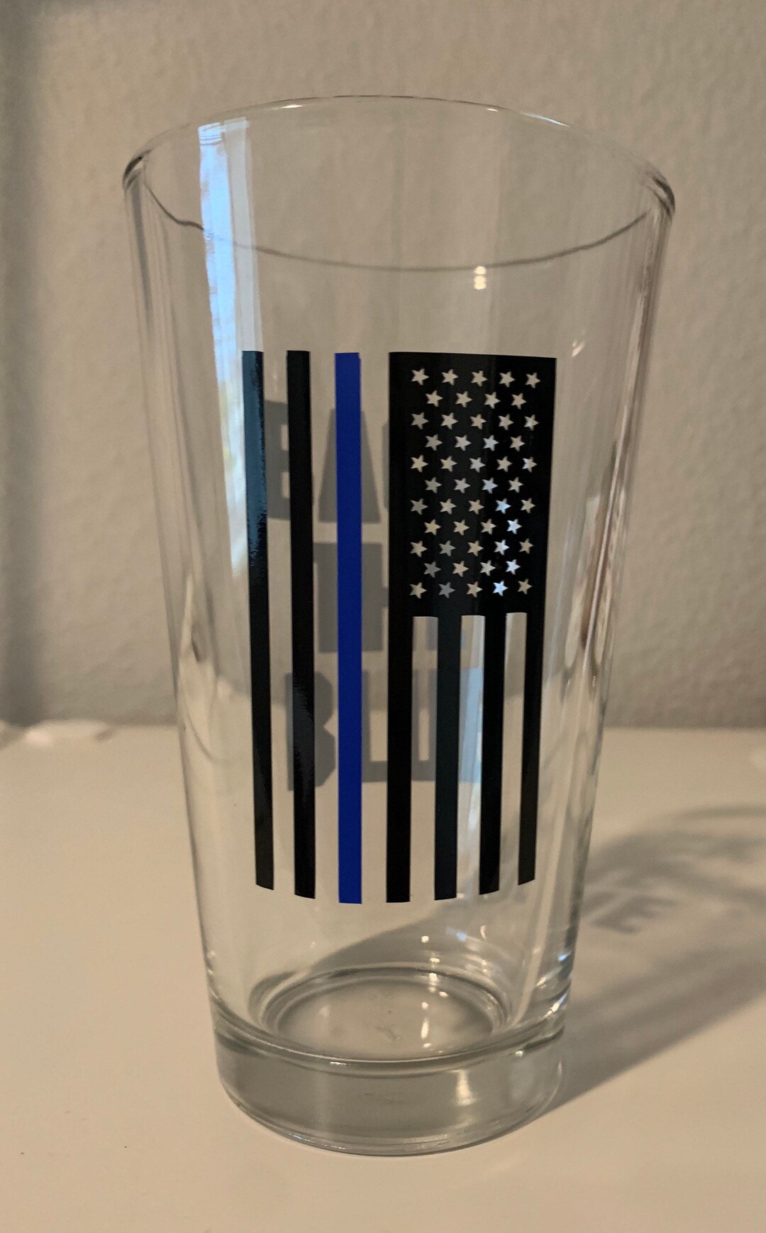 Thin Blue Line Pint Glass - Etsy
