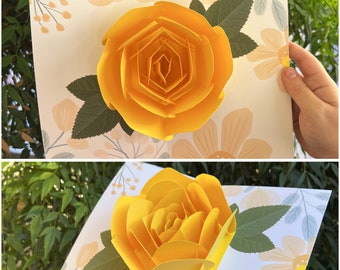 Pop up Pink Rose Card Any Occasion Popup Card Smell the Roses - Etsy