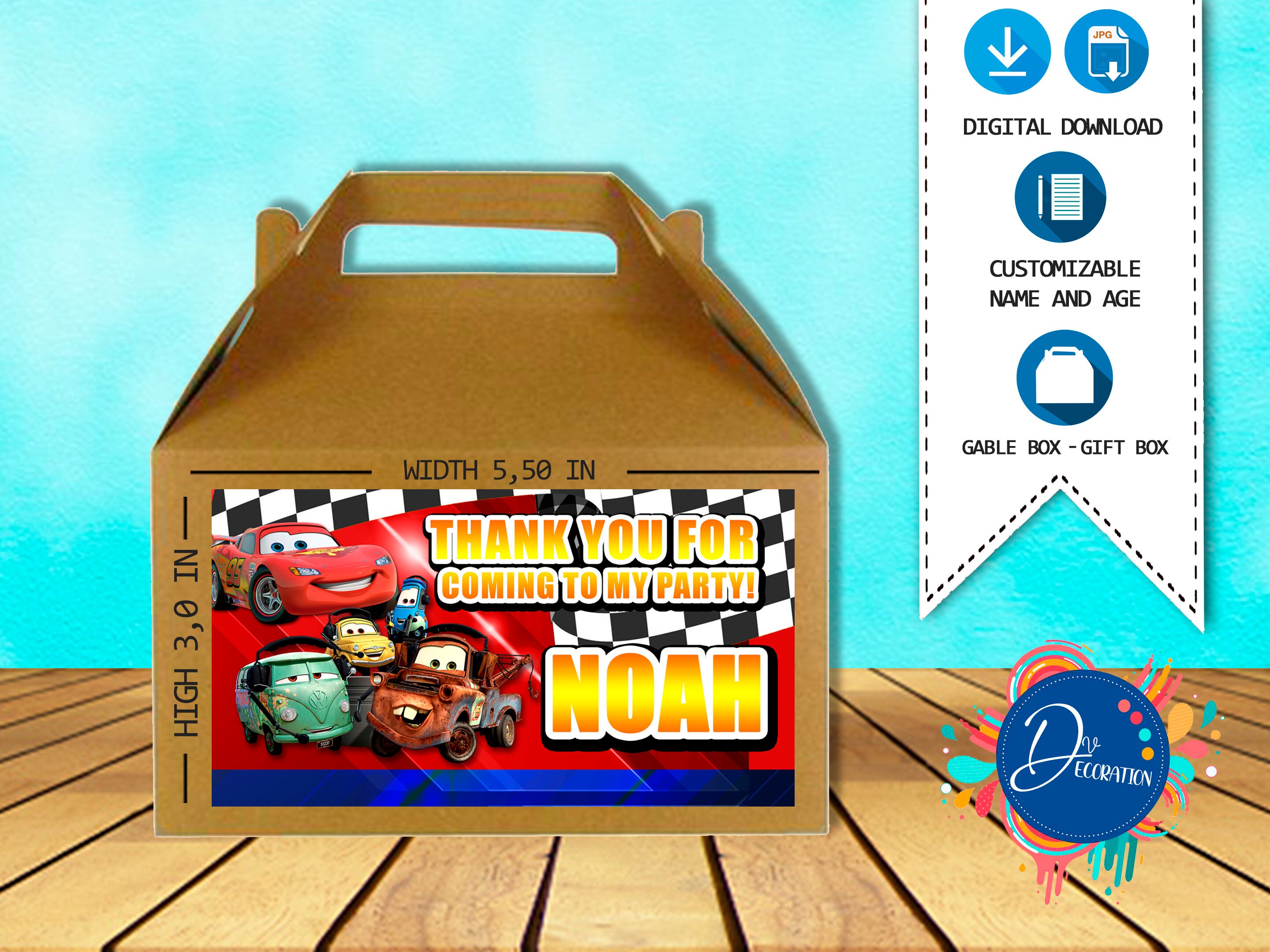 Cars Pack 5 Labels for Birthday Party Printable DIGITAL - Etsy