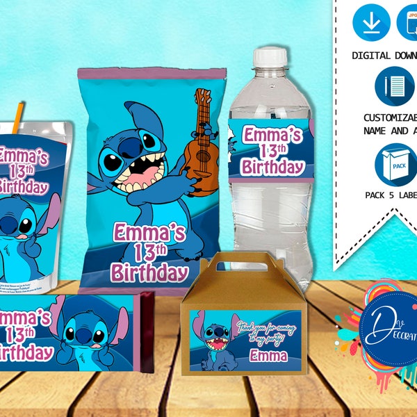 Stitch Water Labels - Etsy