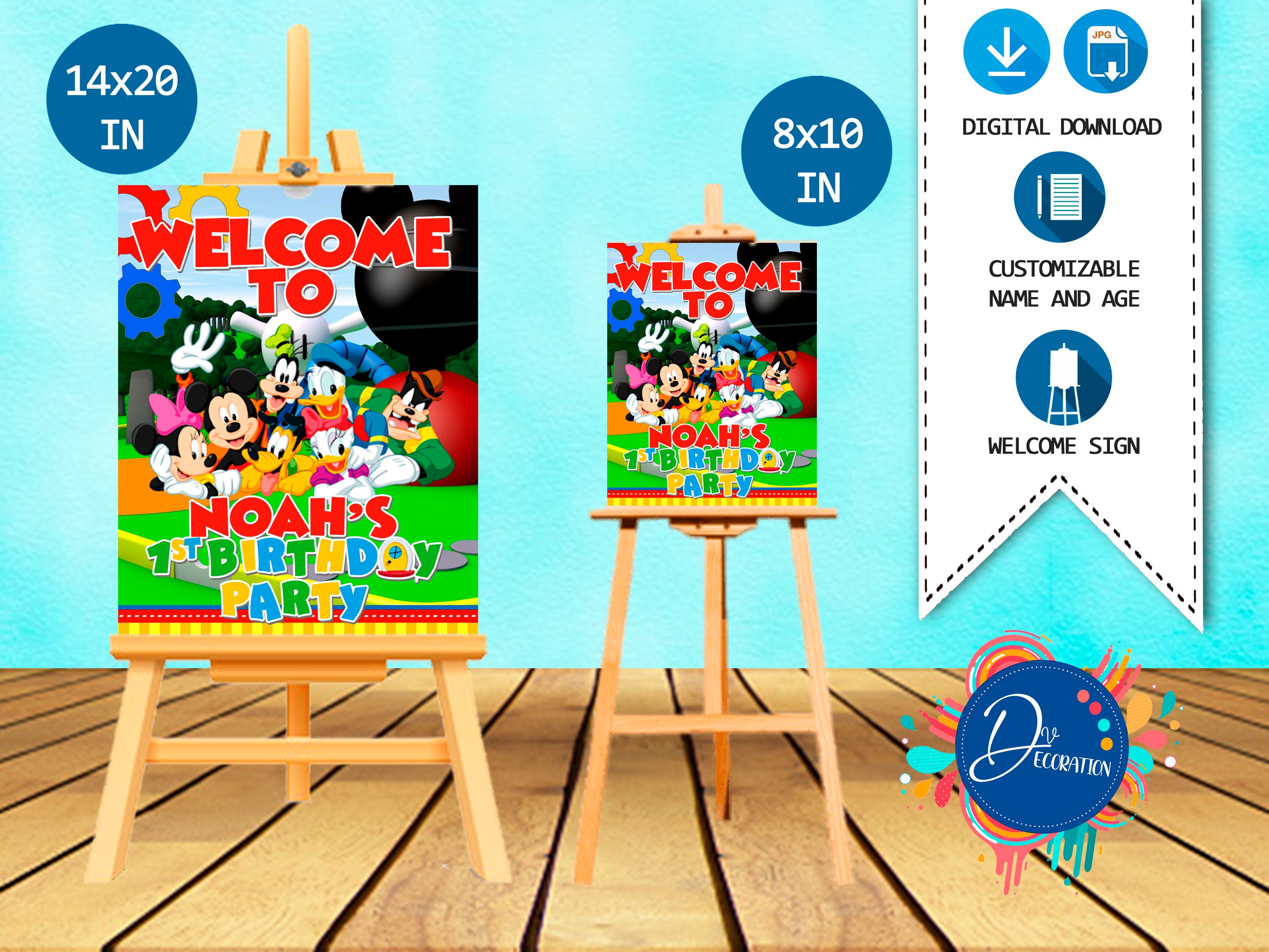 Mickey Mouse Clubhouse Birthday Signs