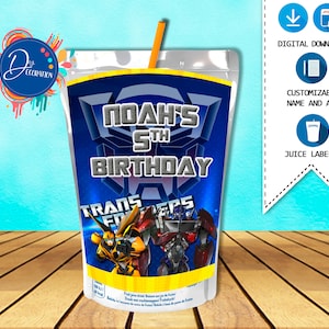 Transformers Labels for Birthday Party Pack - Printable DIGITAL ...