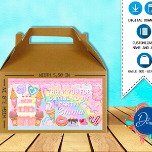 Candyland Box Label, Gable Box, Labels for Birthday Party - Printable ...