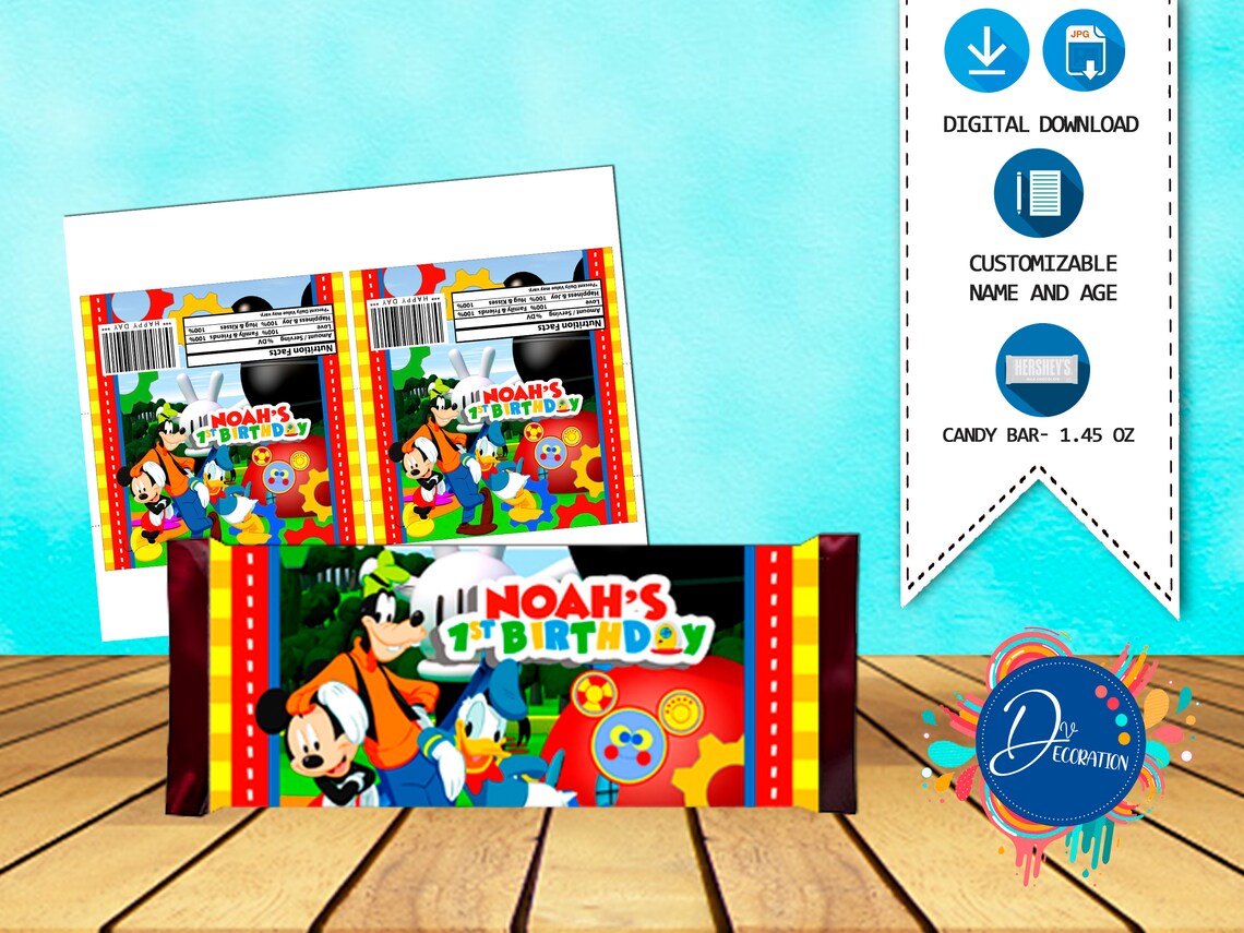 Mickey Mouse Clubhouse Pack 5 Labels for Birthday printable - Etsy