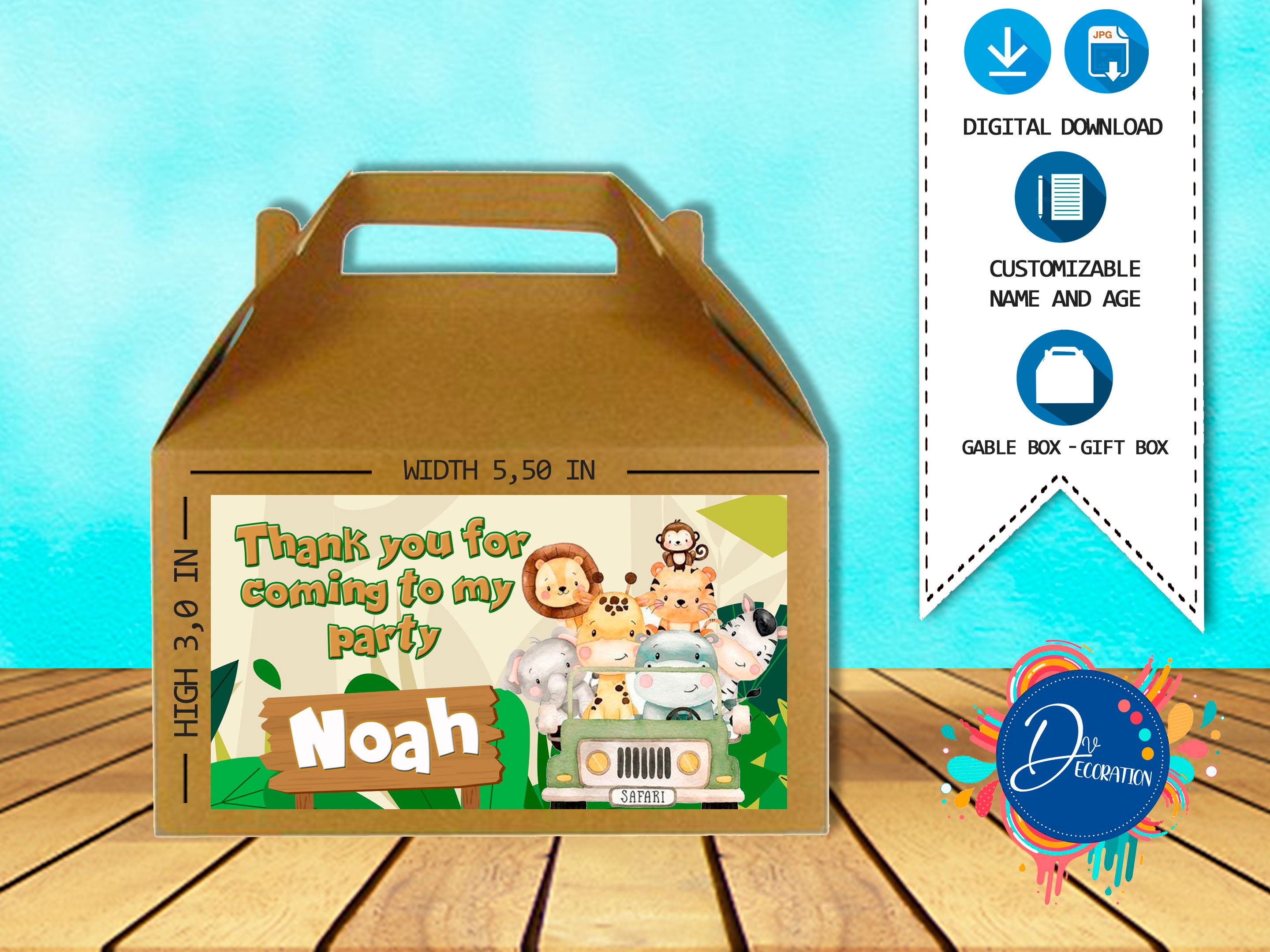 Safari Labels for Birthday Party Printable DIGITAL DOWNLOAD - Etsy