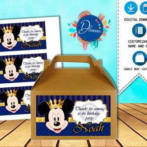 Mickey Mouse Royal King Labels for Birthday Party Pack - Etsy