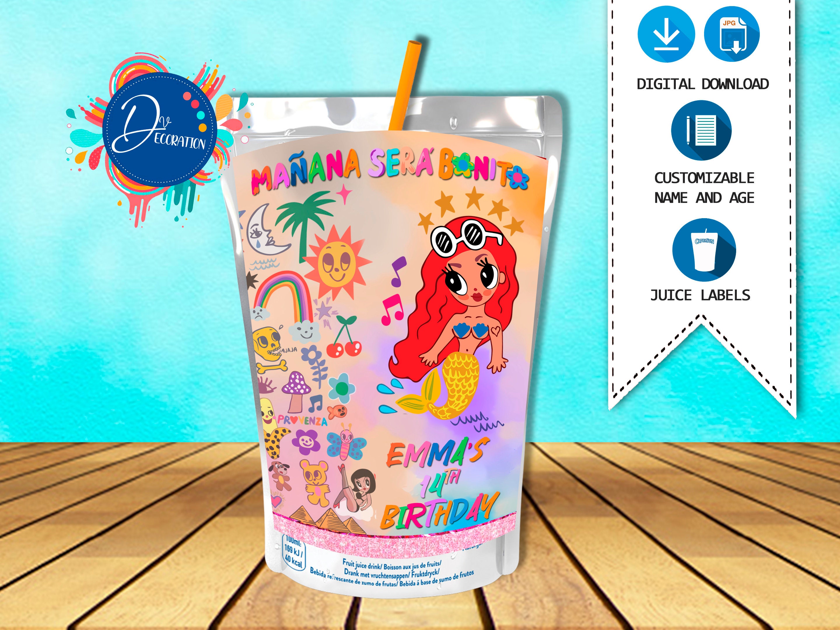 Karol G Mañana Será Bonito Juice Label Labels for Birthday - Etsy Australia