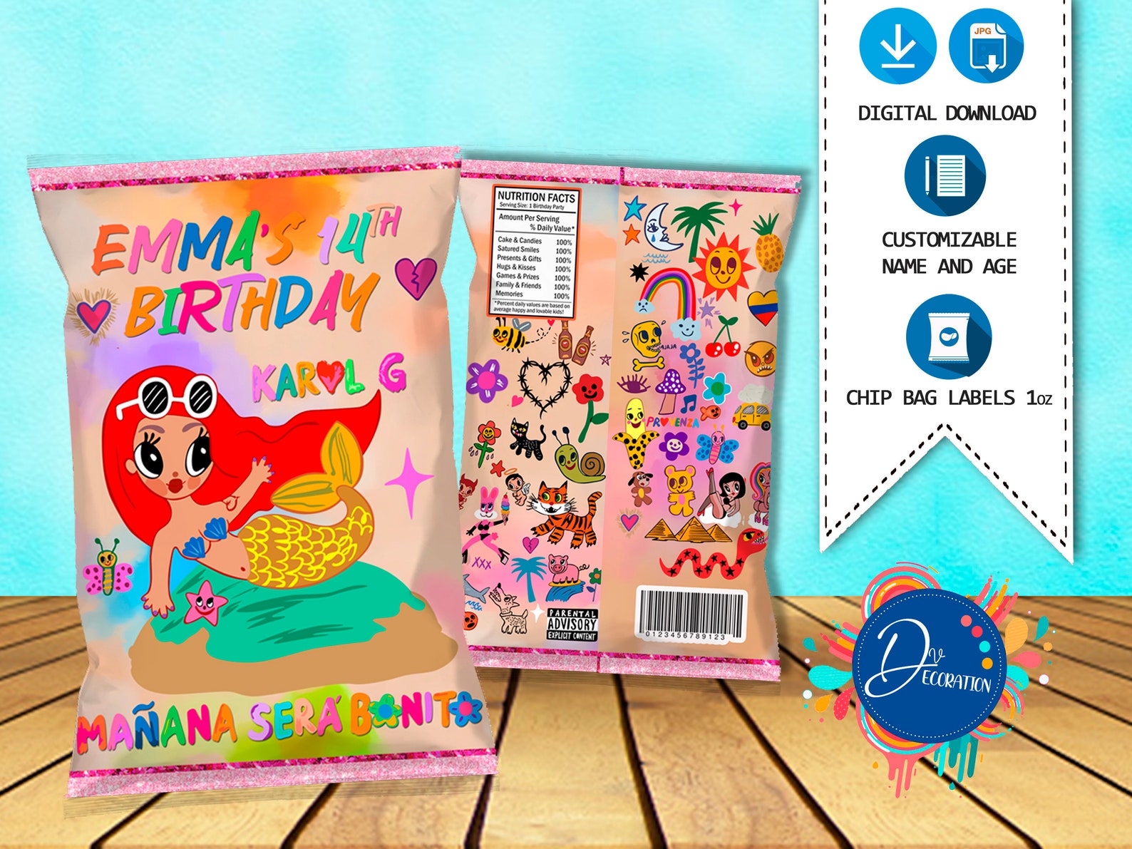 Karol G Pack 5 Labels for Birthday Party Printable DIGITAL - Etsy Canada