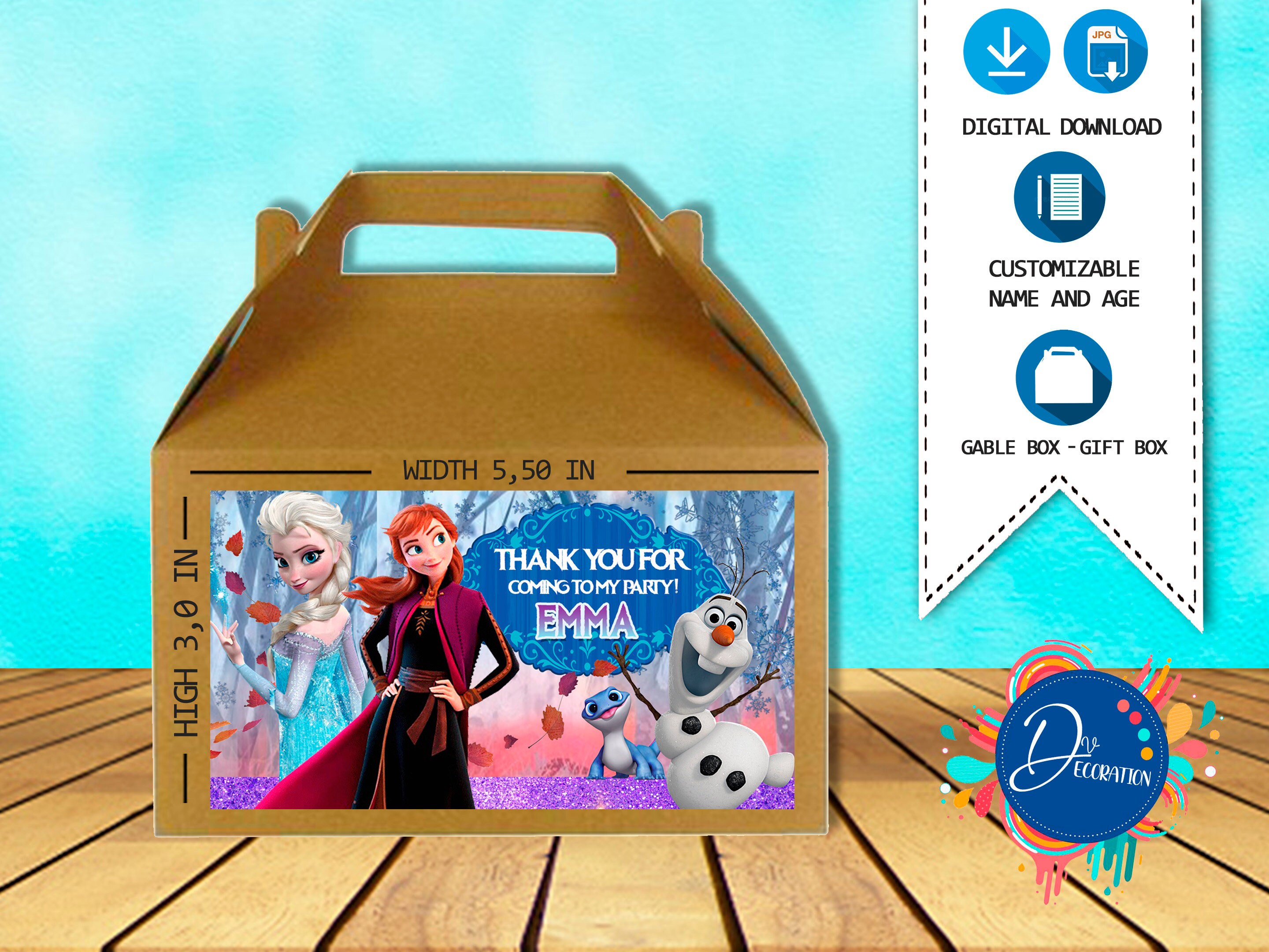Frozen Pack 5 Labels for Birthday Party Printable DIGITAL - Etsy