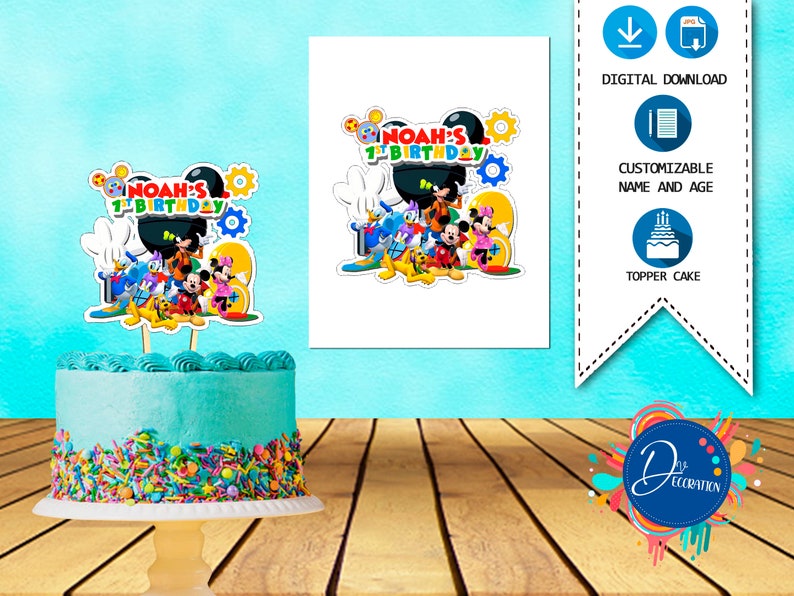 Mickey Mouse Clubhouse Topper Cake Labels for Birthday Party - Etsy