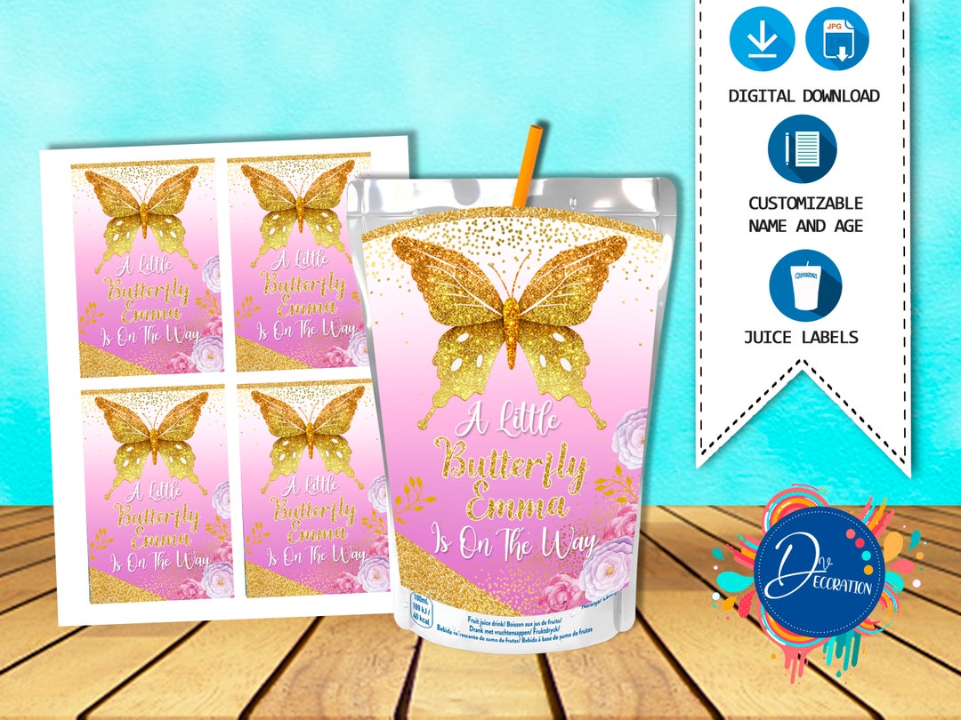 Butterfly Juice Label, Labels for Box Label- Printable DIGITAL DOWNLOAD ...