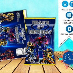 Transformers Labels for Birthday Party Pack - Printable DIGITAL ...
