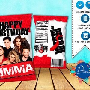 Rebelde Pack 3 Labels for Birthday Party Printable DIGITAL DOWNLOAD ...