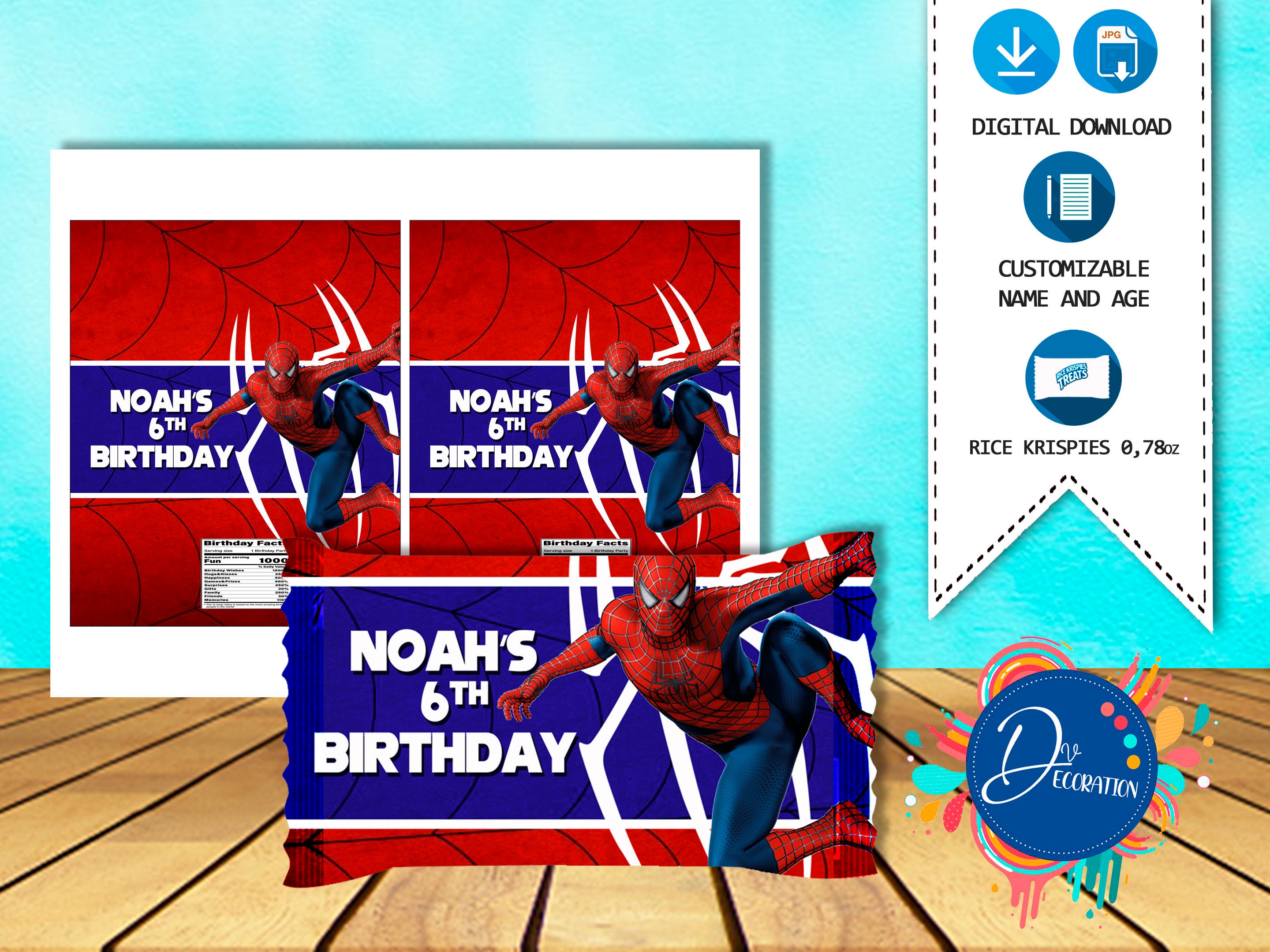 Spiderman Pack 5 Labels for Birthday Party Printable DIGITAL - Etsy