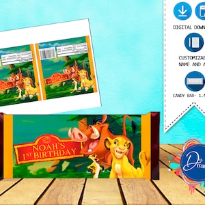The Lion King Pack 5 Labels for Birthday -printable DIGITAL DOWNLOAD ...
