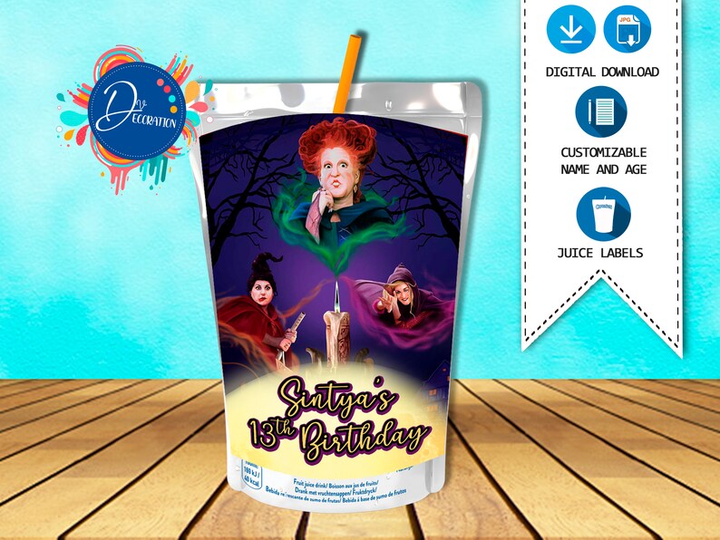 Hocus Pocus Halloween Labels for Birthday Party Pack - Etsy