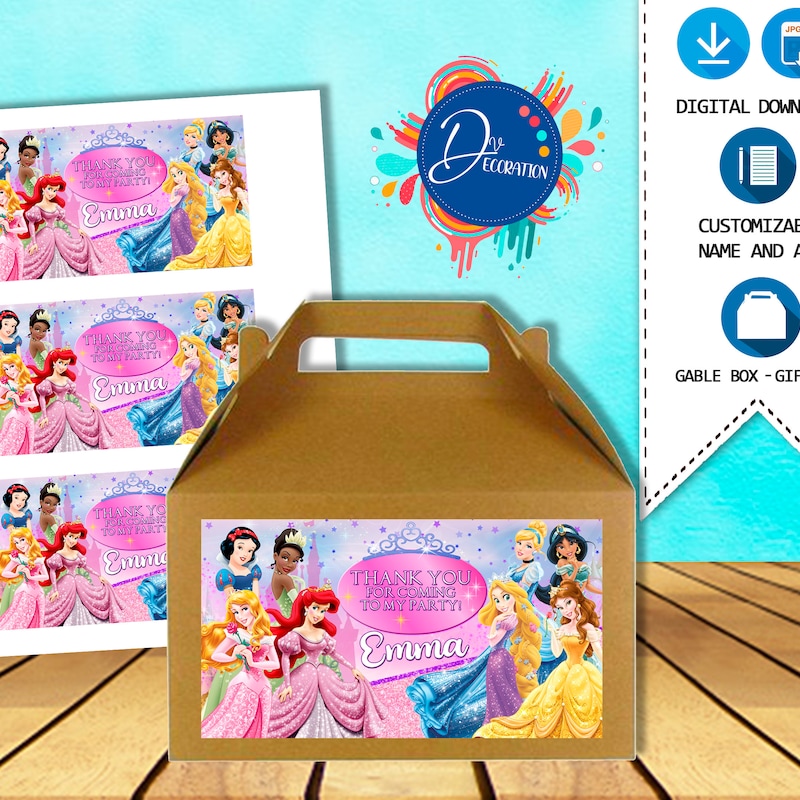 Disneys Princess Favor Box - Etsy