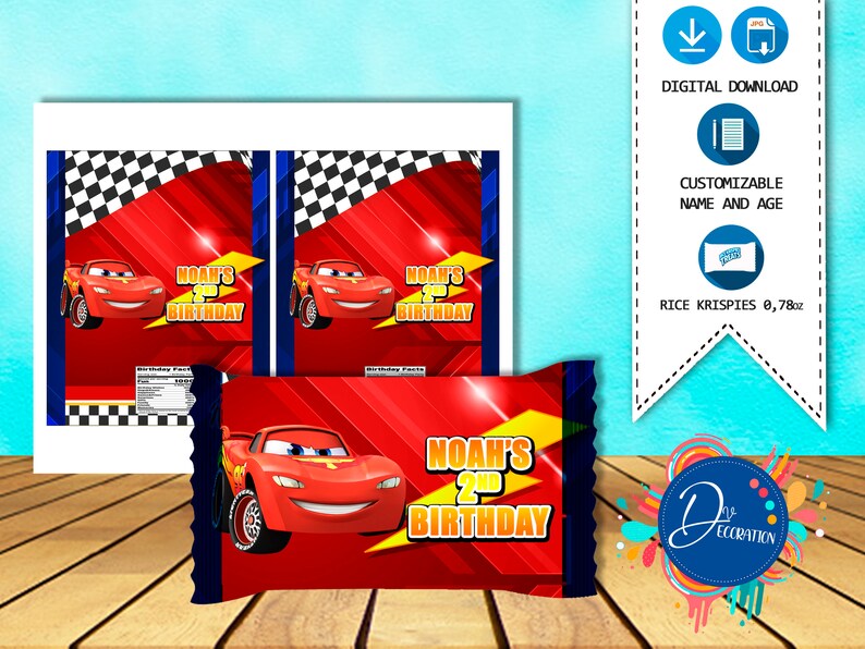 Cars Pack 5 Labels for Birthday Party Printable DIGITAL | Etsy