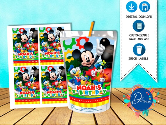 Mickey Mouse Clubhouse Juice Label Labels for Birthday - Etsy