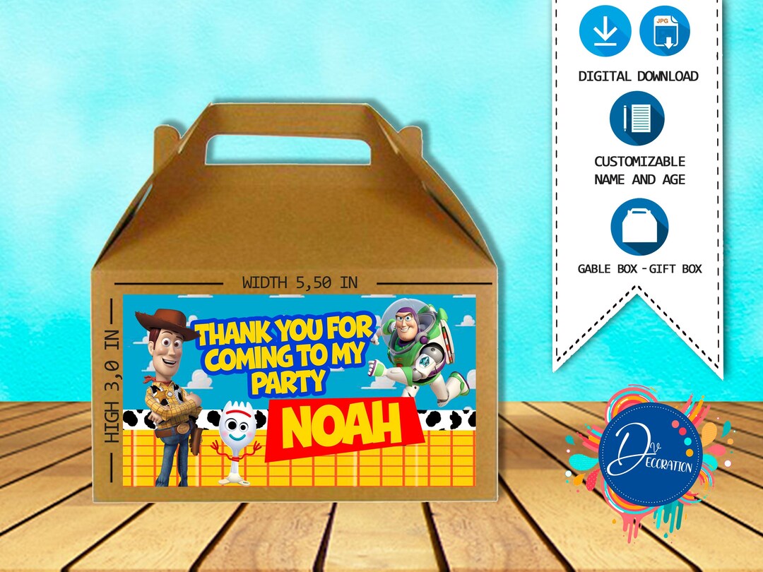 Toy Story Box Label, Gable Box, Labels for Birthday Party-printable ...