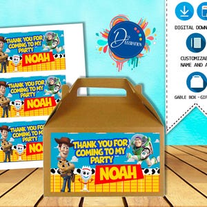 Toy Story Box Label, Gable Box, Labels for Birthday Party-printable ...