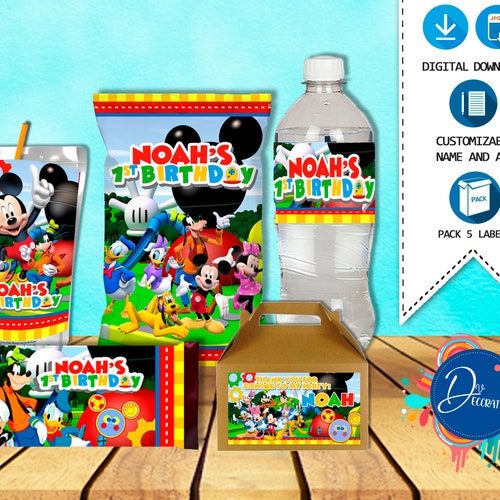 Mickey Mouse Clubhouse Pack 5 Labels for Birthday printable - Etsy