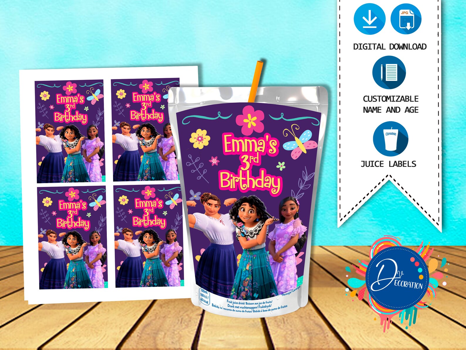 Encanto Labels for Birthday Party Pack Printable DIGITAL - Etsy