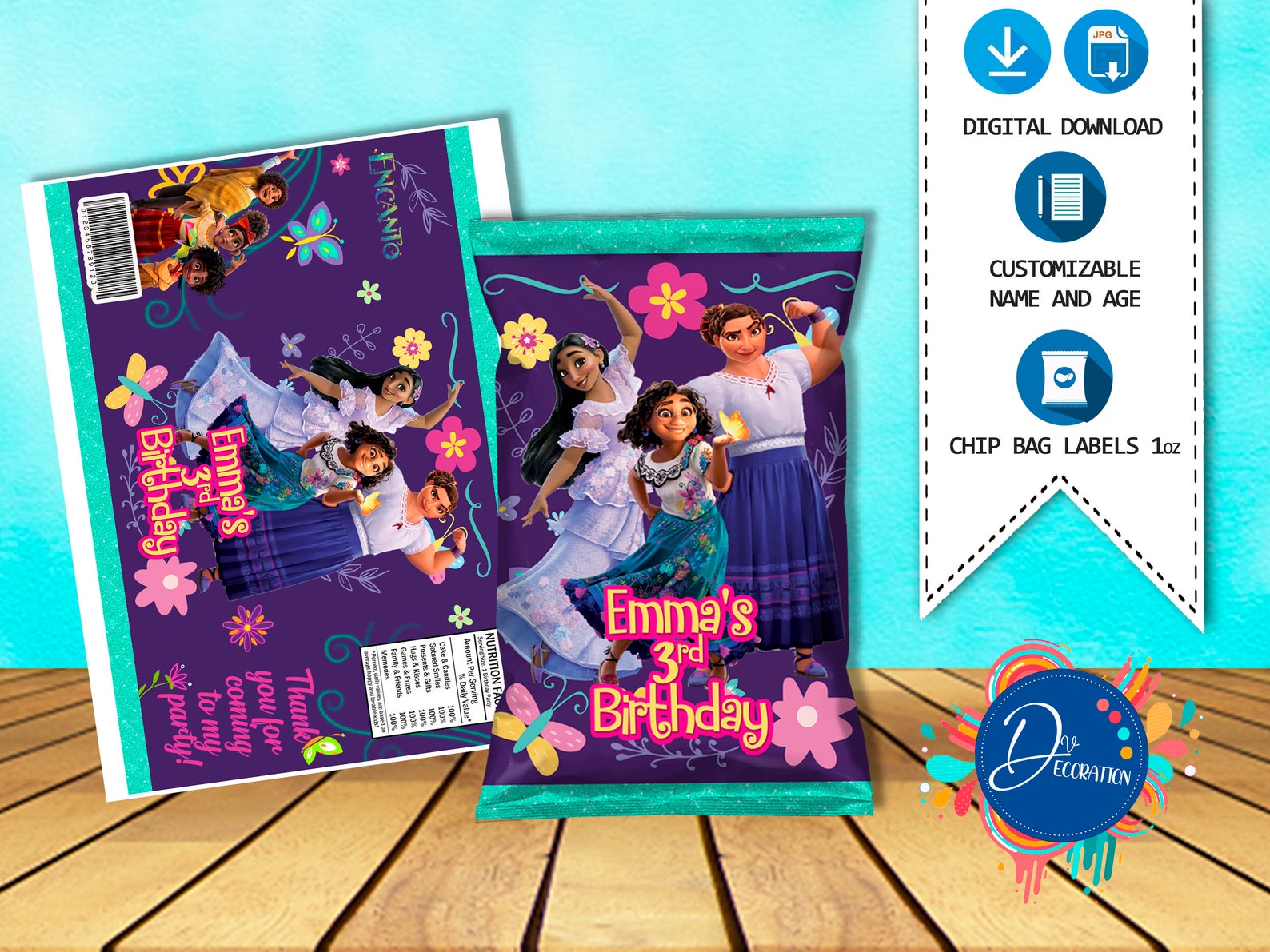 Encanto Labels for Birthday Party Pack Printable DIGITAL - Etsy