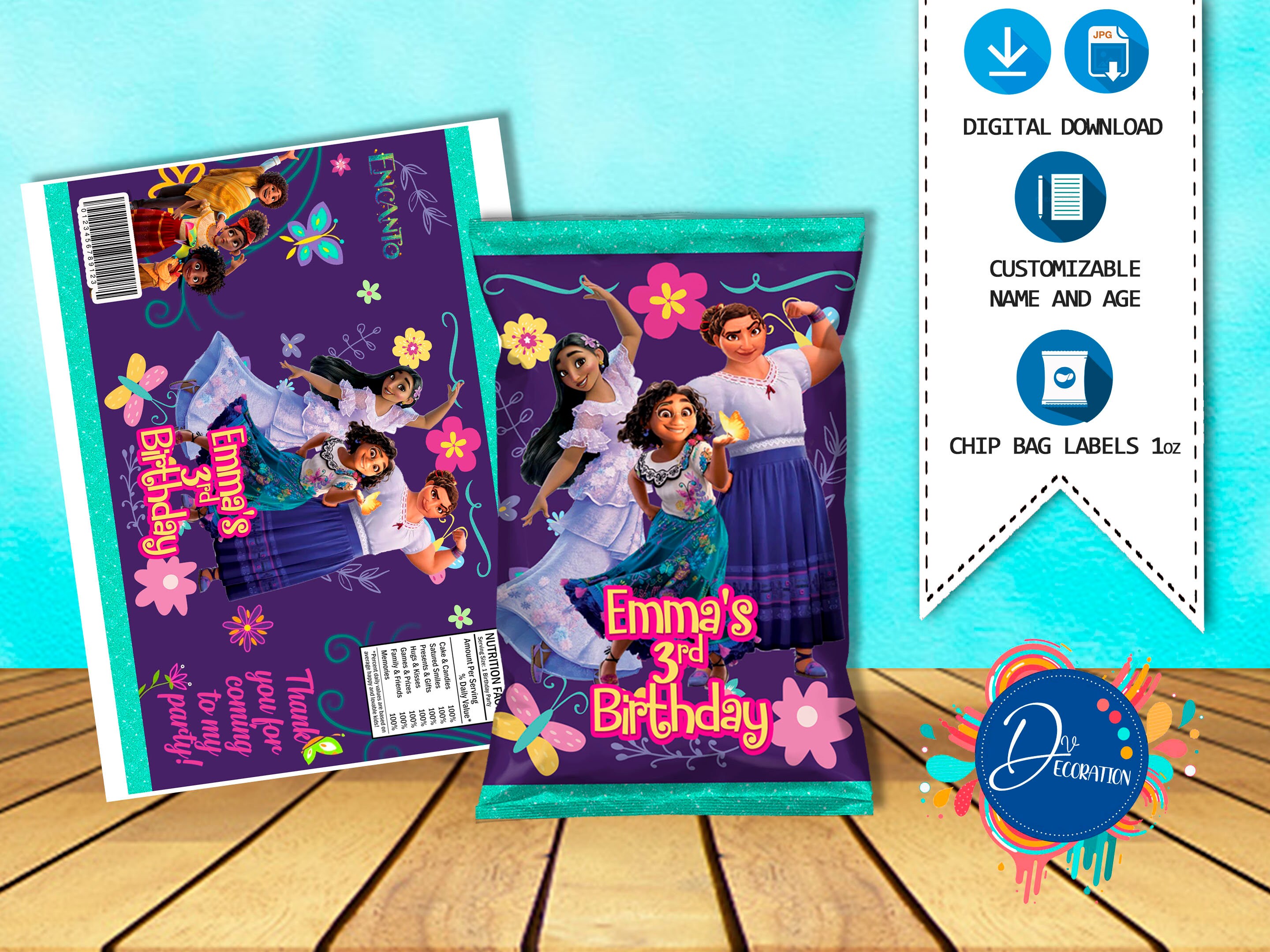 Encanto Labels for Birthday Party Pack Printable DIGITAL - Etsy