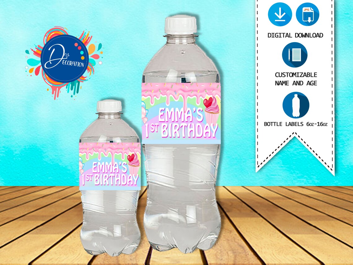 Candyland Bottle Label Labels for Birthday Party Printable - Etsy