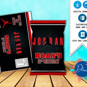 Jordan Jumpman Chip Bags, Labels for Birthday Party -printable DIGITAL ...