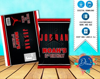 Jordan Jumpman Box Label Birthday Party Gable Box Gift Bag Labels ...