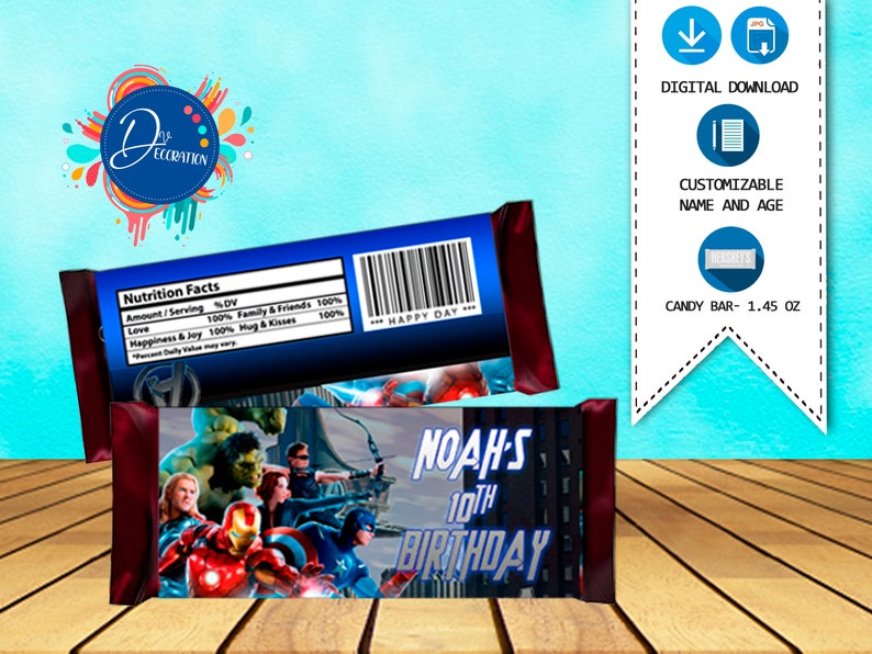 Avengers Pack 5 Labels for Birthday printable DIGITAL - Etsy