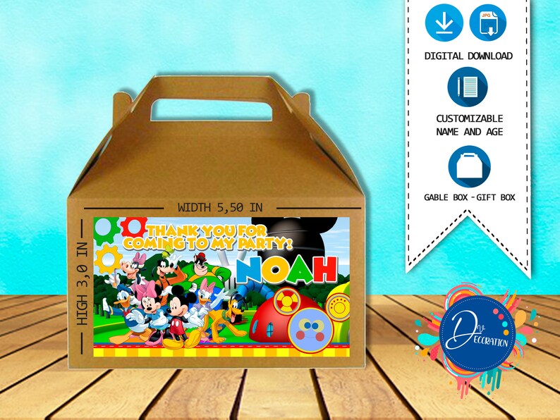 Mickey Mouse Clubhouse Box Label Gable Box Labels for - Etsy