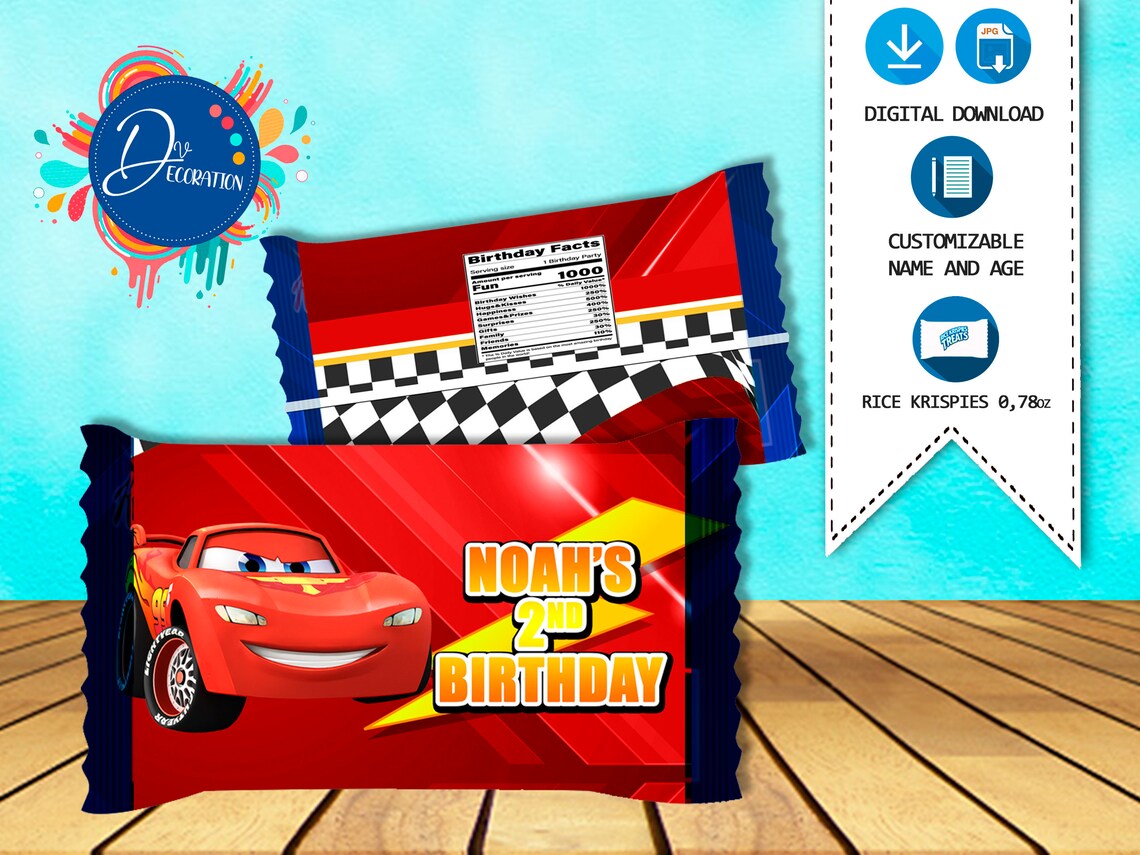 Cars Pack 5 Labels for Birthday Party Printable DIGITAL | Etsy
