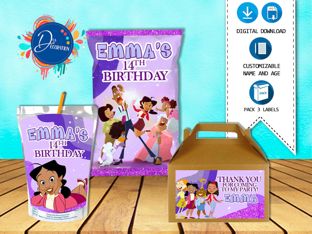 The Proud Family Labels for Birthday Party Pack - Printable DIGITAL ...