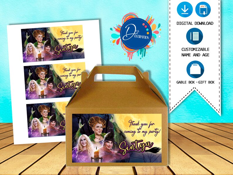 Hocus Pocus Halloween Labels for Birthday Party Pack - Etsy