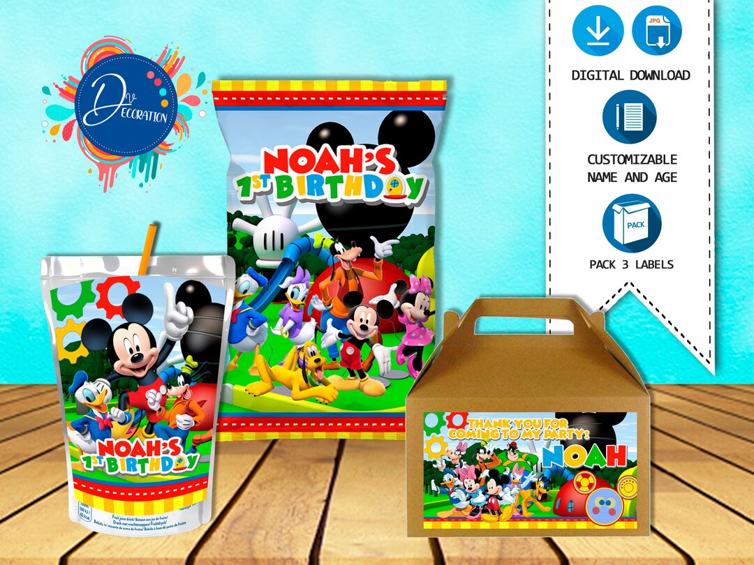 Mickey Mouse Clubhouse Labels for Birthday Party Pack - Printable ...