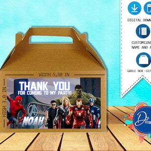 Avengers Pack 5 Labels for Birthday -printable DIGITAL DOWNLOAD Chip ...