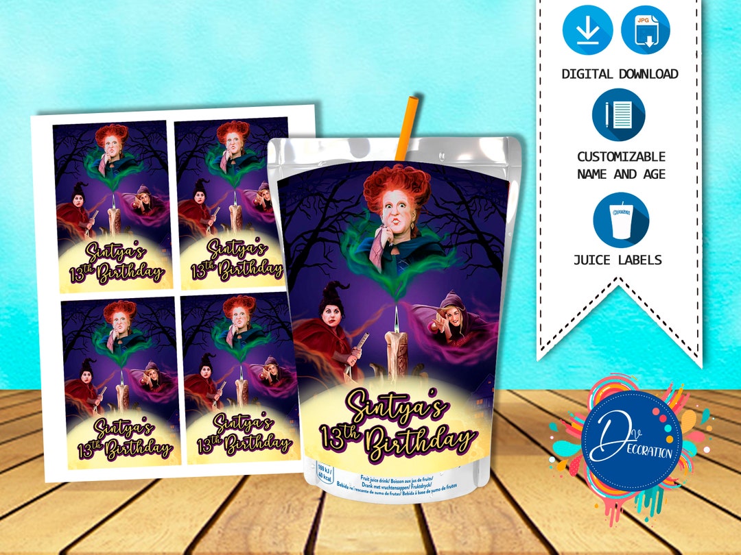 Hocus Pocus Halloween Juice Label, Labels for Birthday Party-printable ...