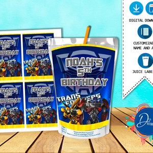 Transformers Labels for Birthday Party Pack - Printable DIGITAL ...