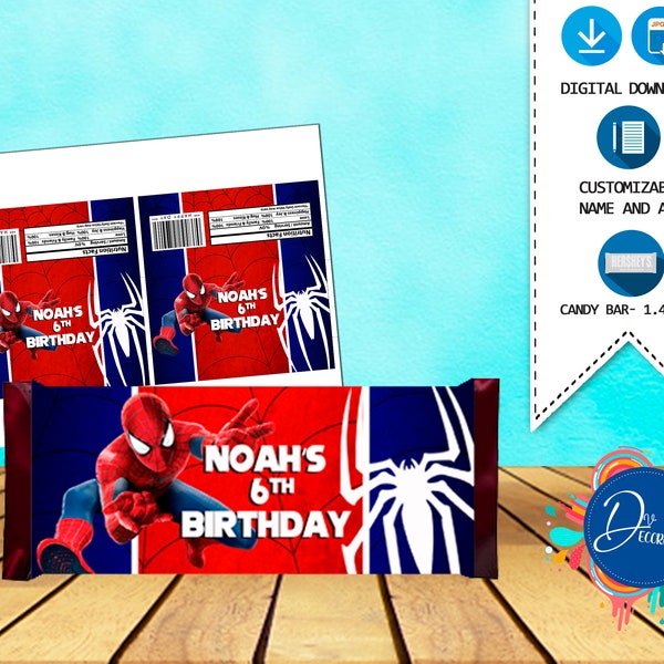 Spiderman Chocolate Labels - Etsy