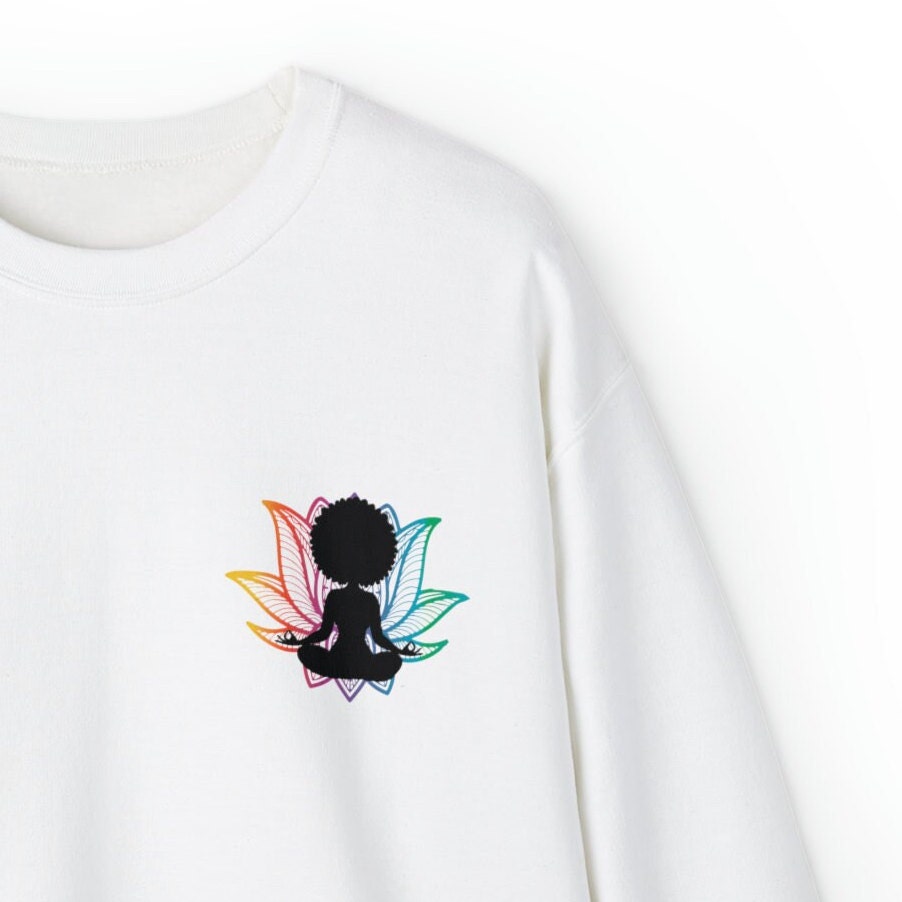Afro Chakra Bliss: Lotus and Meditation Women's Heavy - Etsy