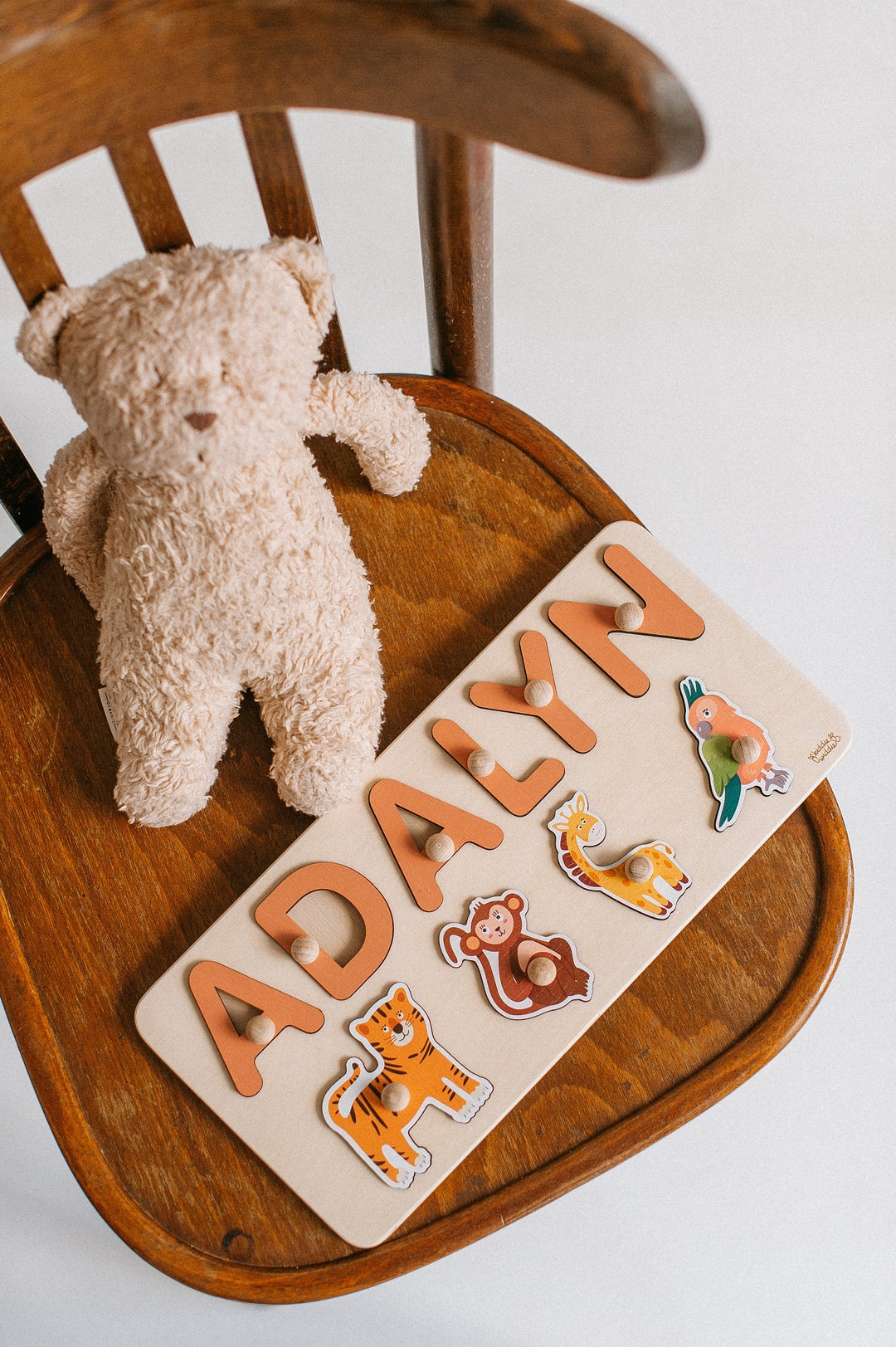 Personalized Baby Name Puzzle, Safari Theme Puzzle, First Birthday Gift ...