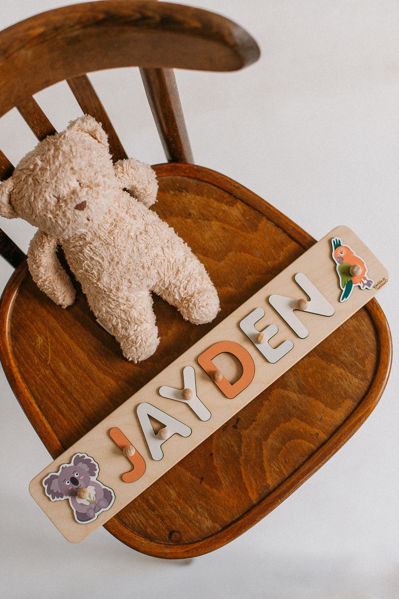 Personalized Name Puzzle: Natural Wood, Baby & Toddler Gift - Etsy