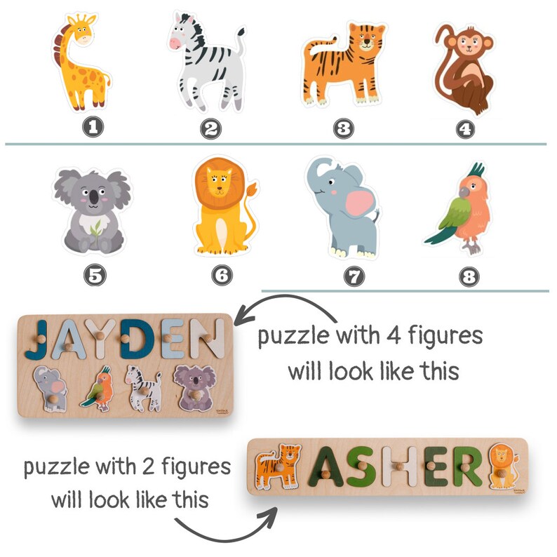 Personalized Name Puzzle: Natural Wood, Baby & Toddler Gift - Etsy