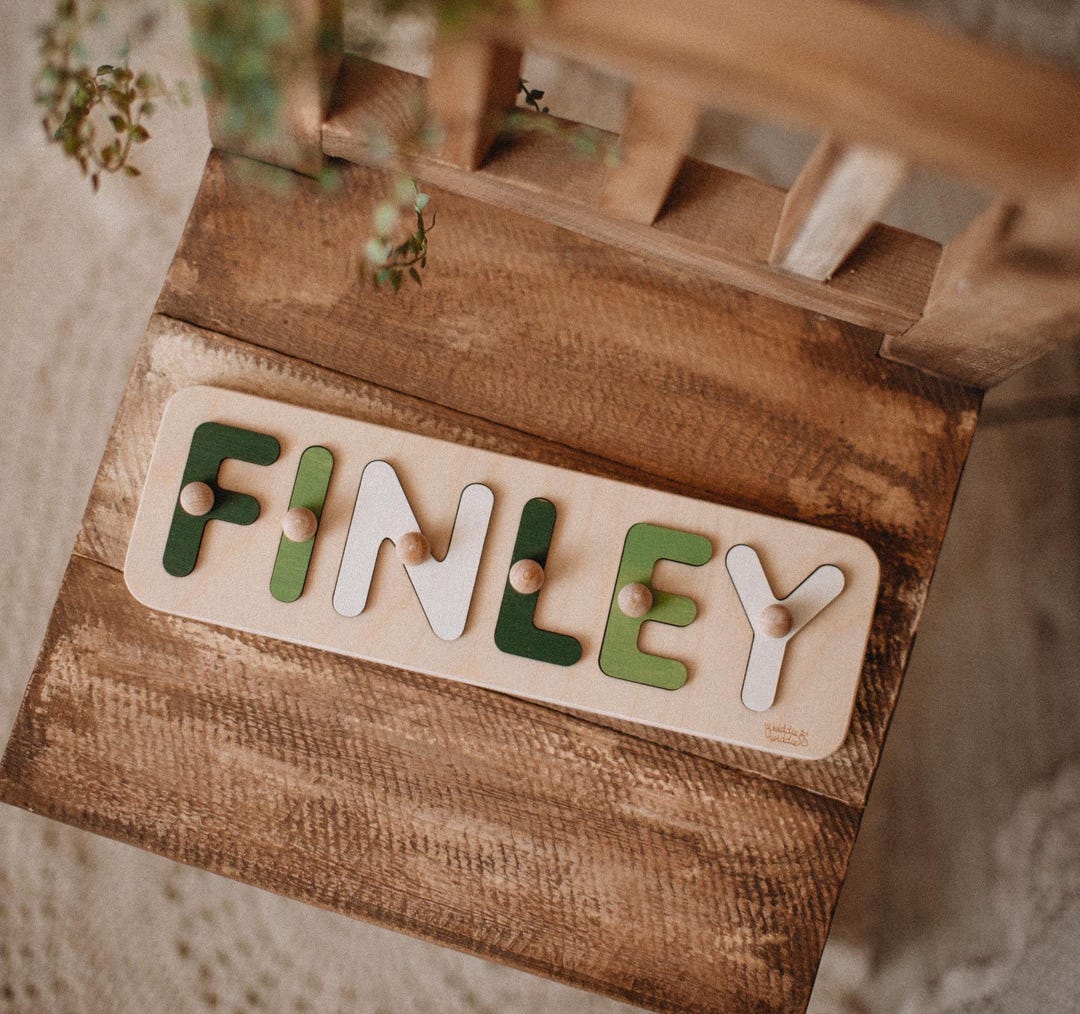 Name Puzzle, Christmas Personalized Gift for Baby and Toddler, Natural ...